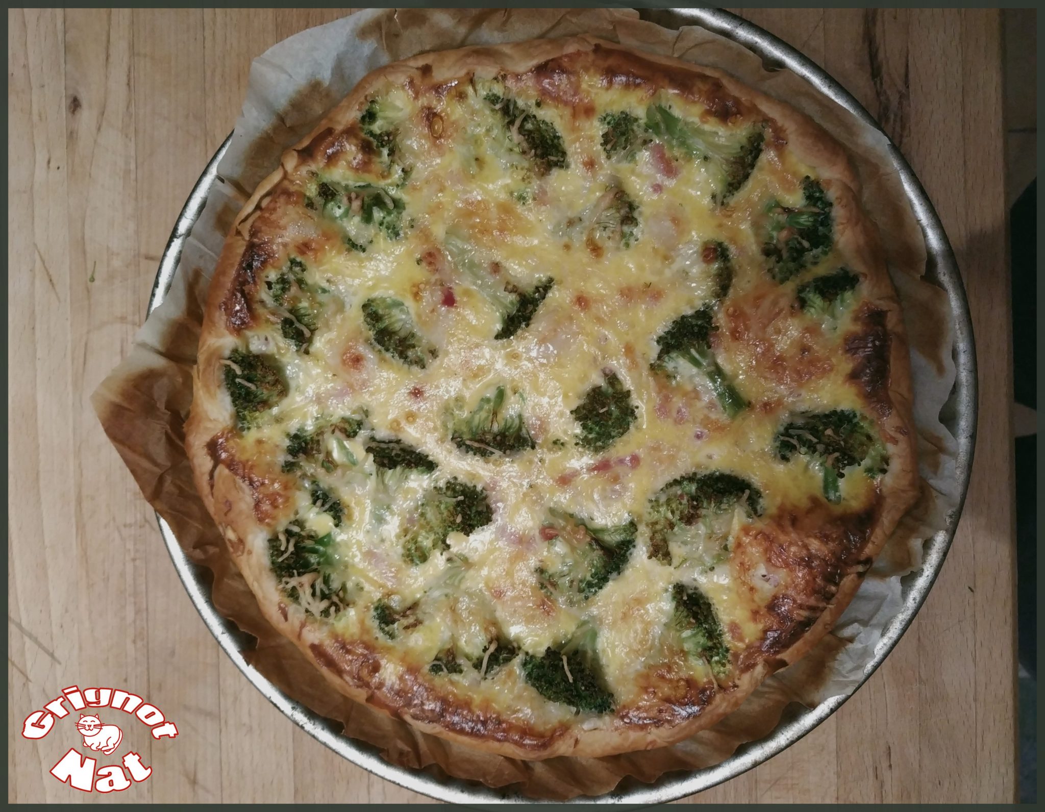 Quiche brocolis, chèvre et lardons - Grignot-Nat