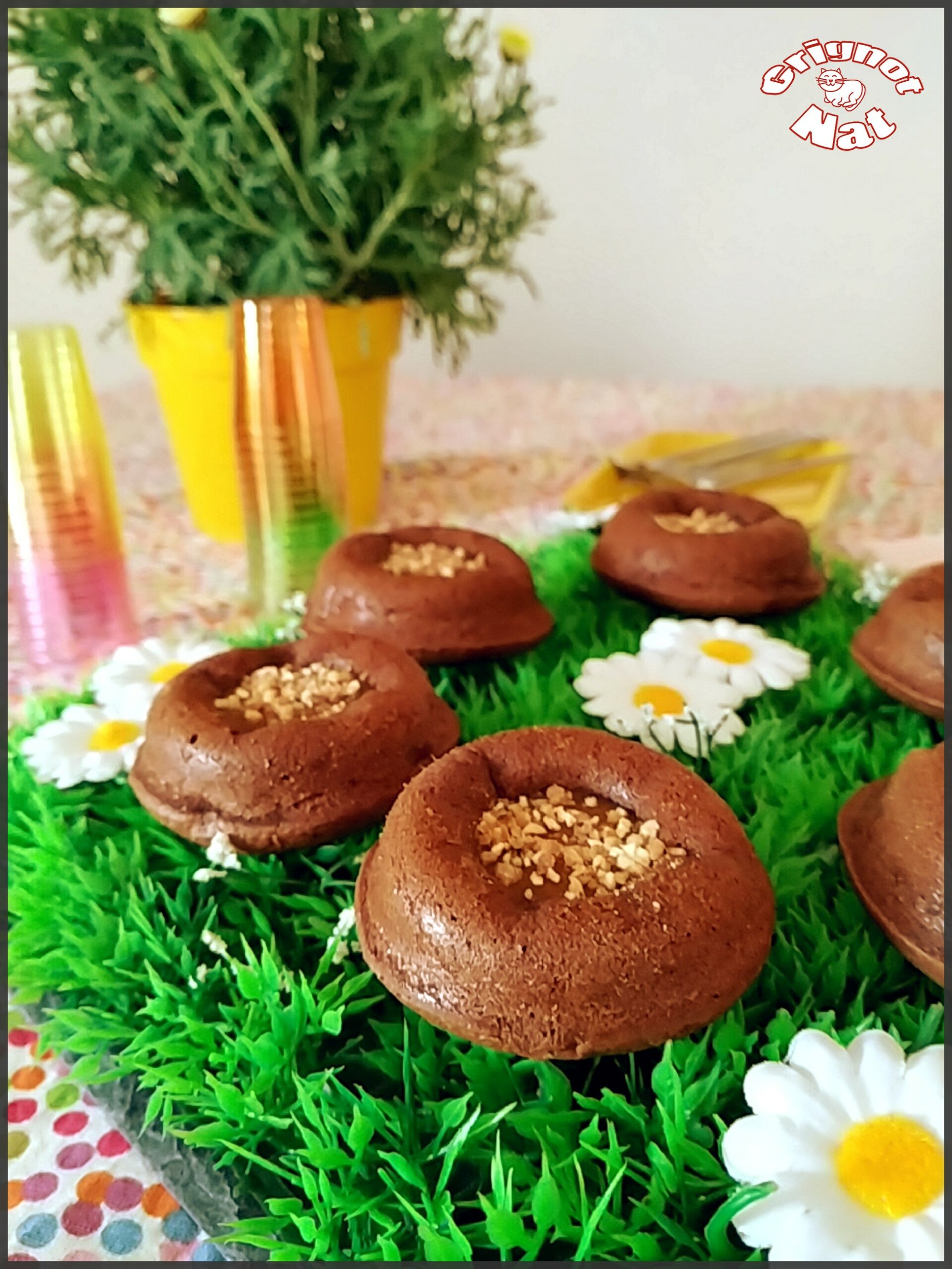 Mini moelleux chocolat et caramel beurre salé - Grignot-Nat