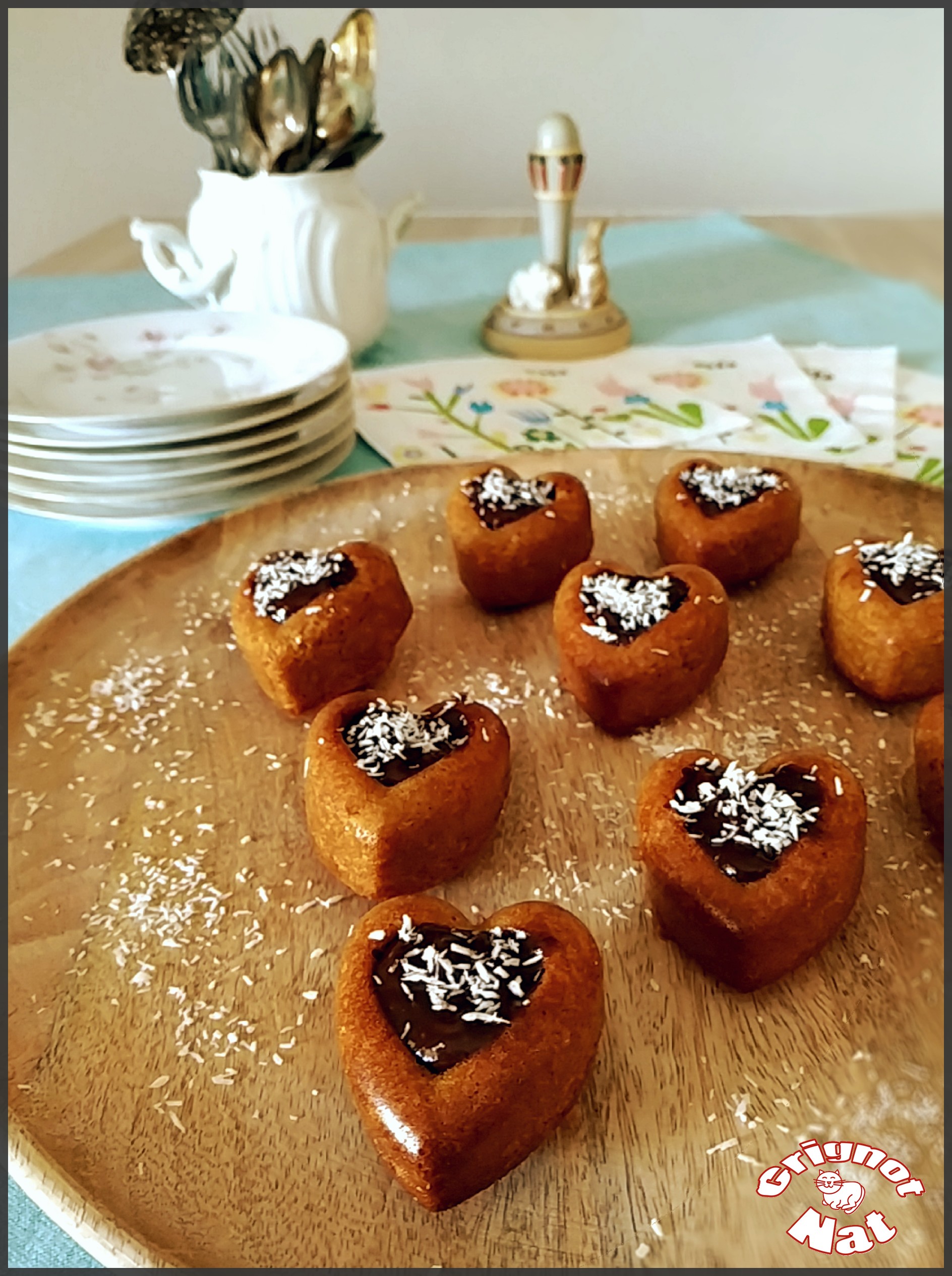mini moelleux noix de coco et chocolat - Grignot-Nat