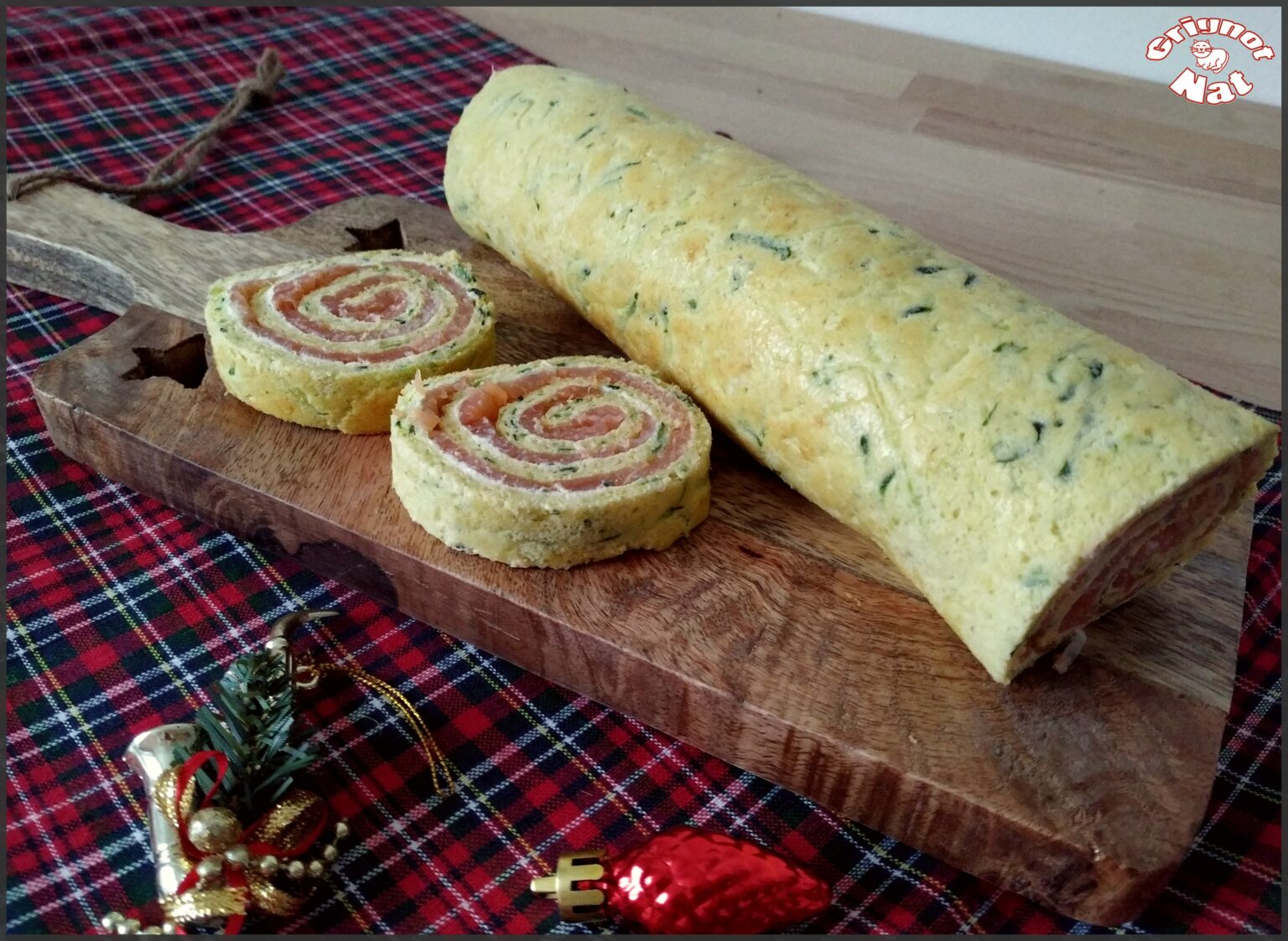 Roulé aux courgettes et à la truite fumée - Grignot-Nat