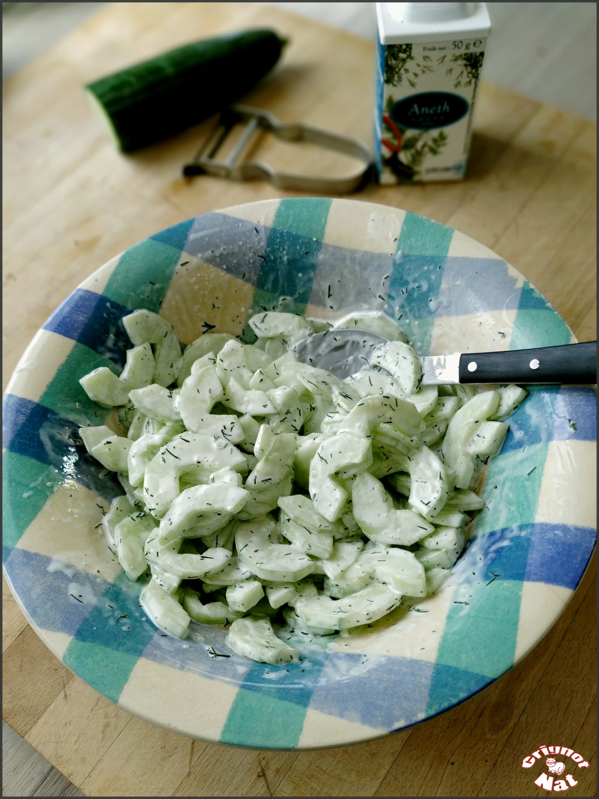 Salade de concombre au yaourt et à l'aneth - Grignot-Nat