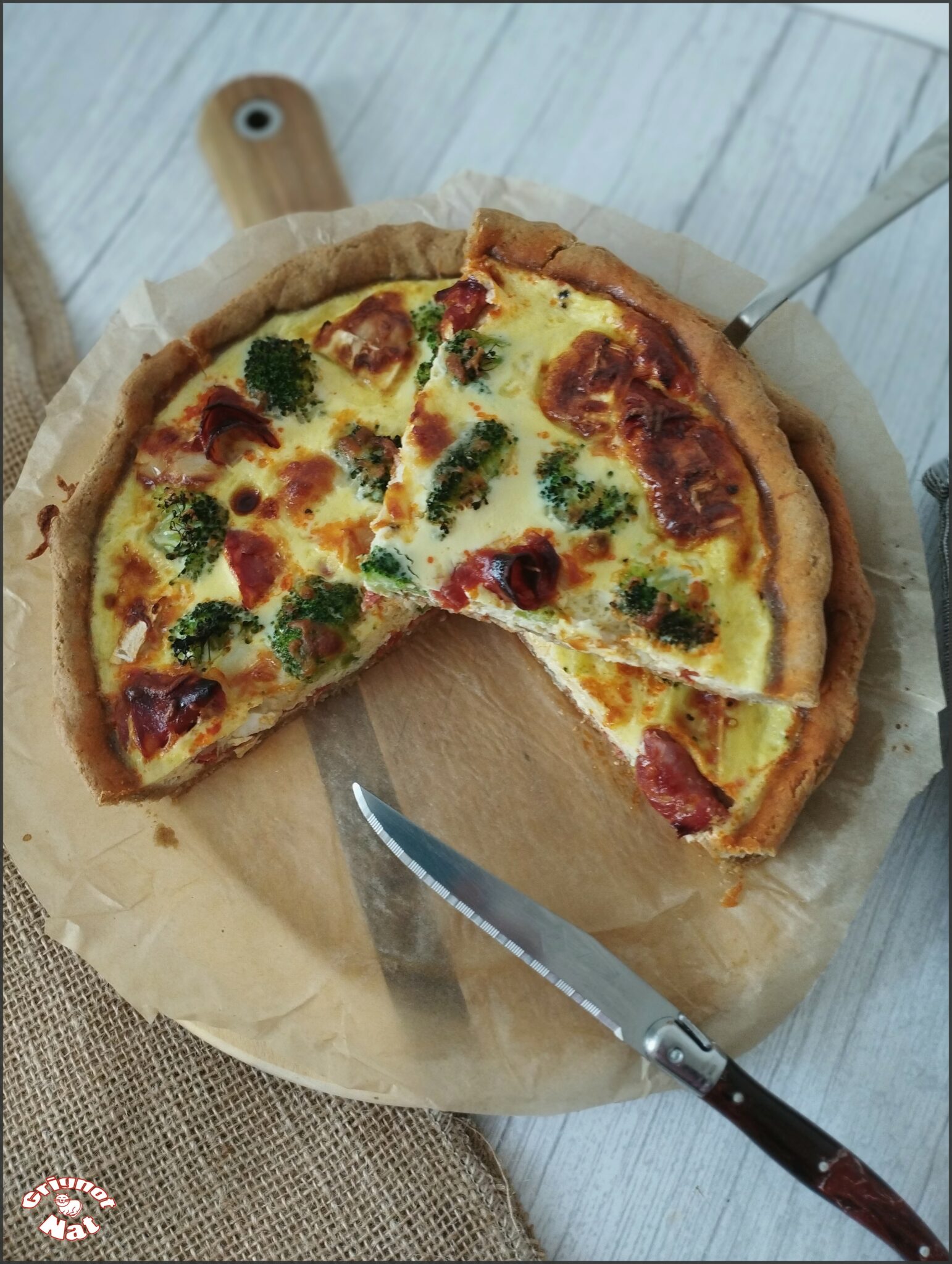 quiche brocoli chorizo et chèvre (IG Bas) - Grignot-Nat