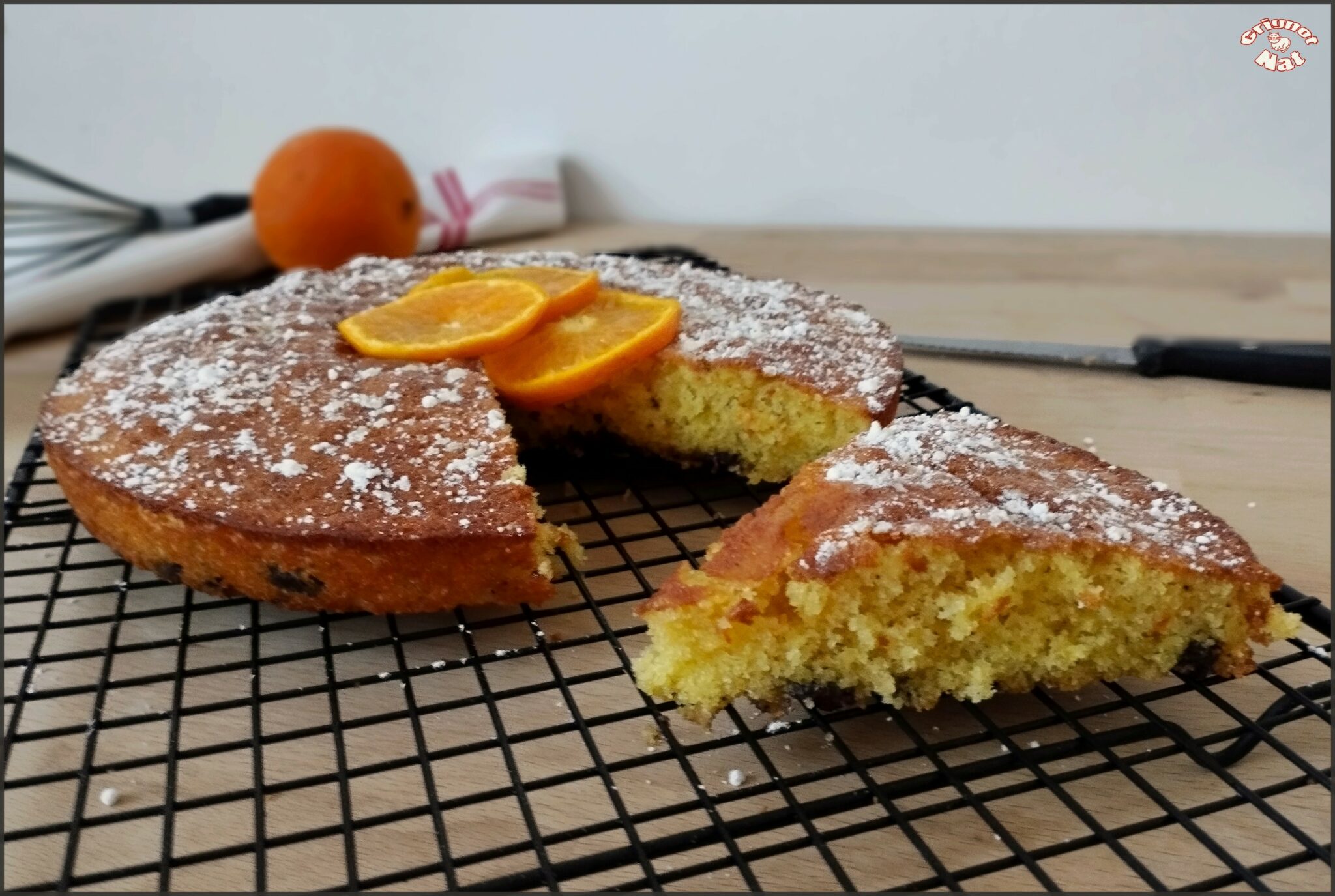 gâteau à l'orange et pépites de chocolat - Grignot-Nat