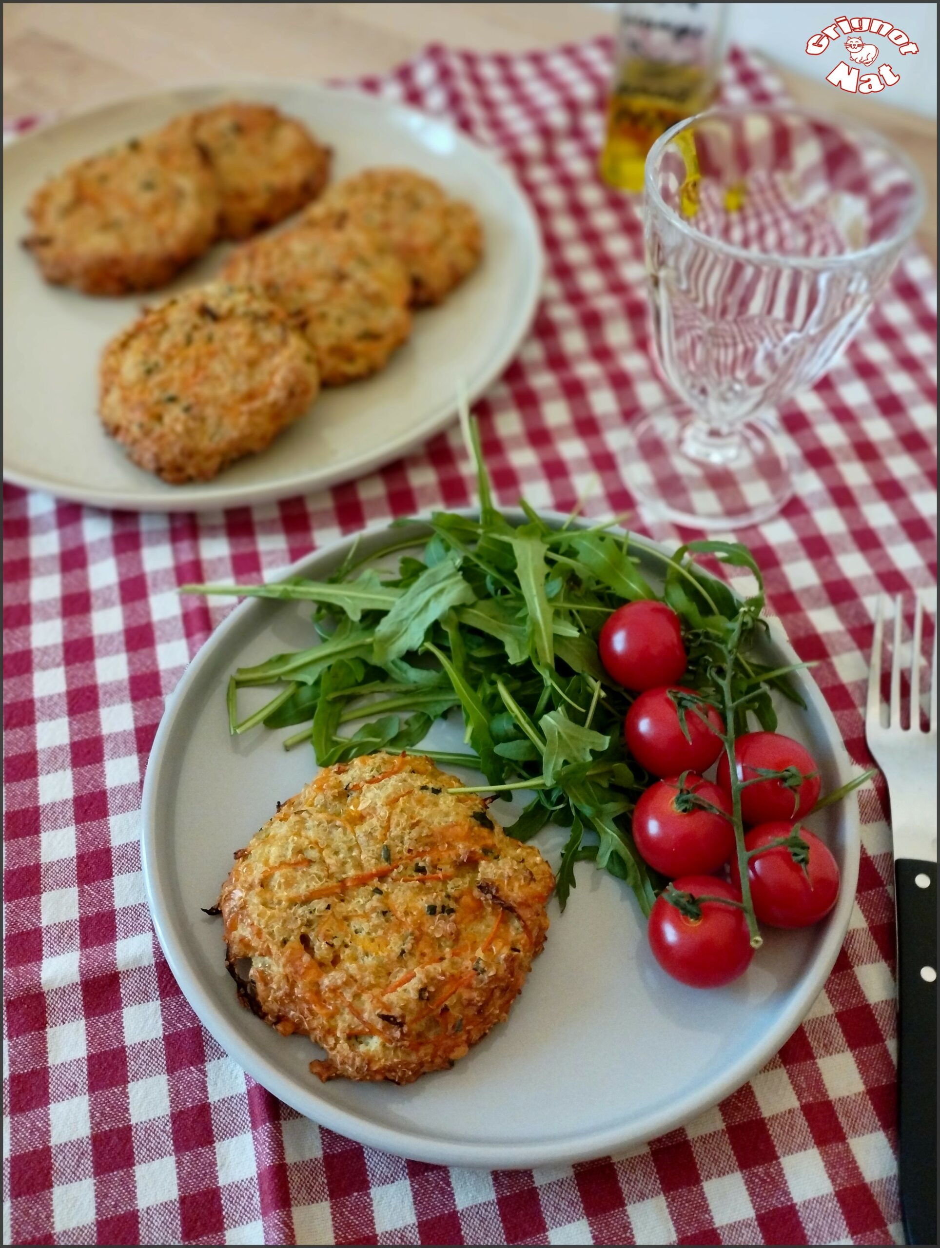 galettes de quinoa aux carottes et édam (recette IG Bas) - Grignot-Nat
